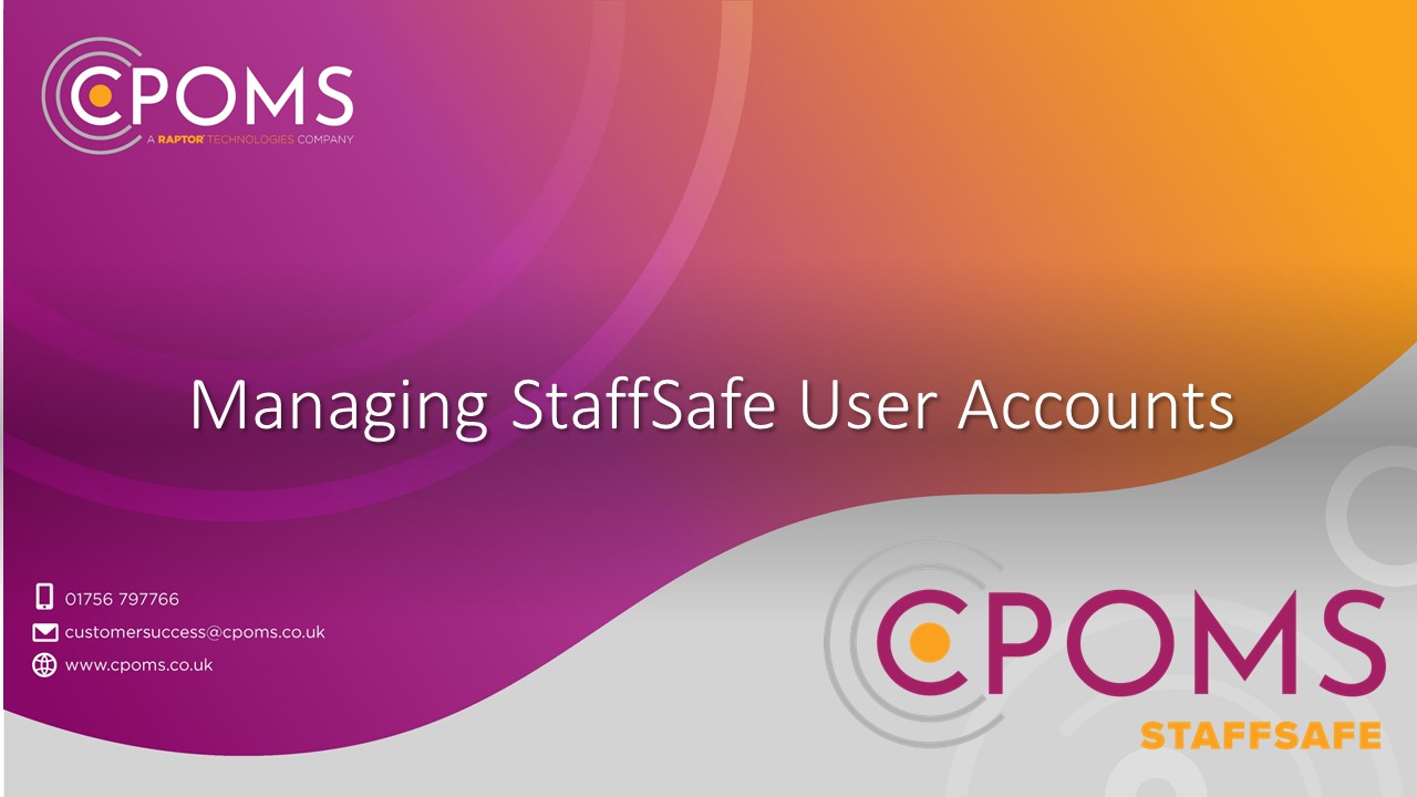 CPOMS StaffSafe Video Library