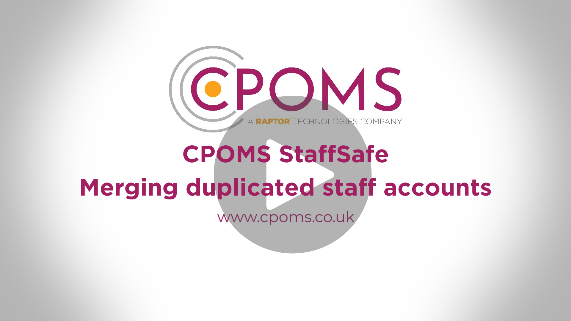 CPOMS StaffSafe Video Library
