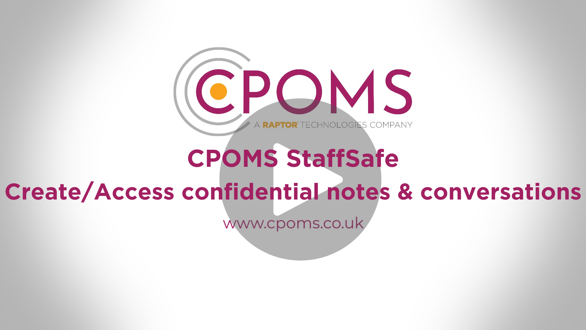 CPOMS StaffSafe Video Library