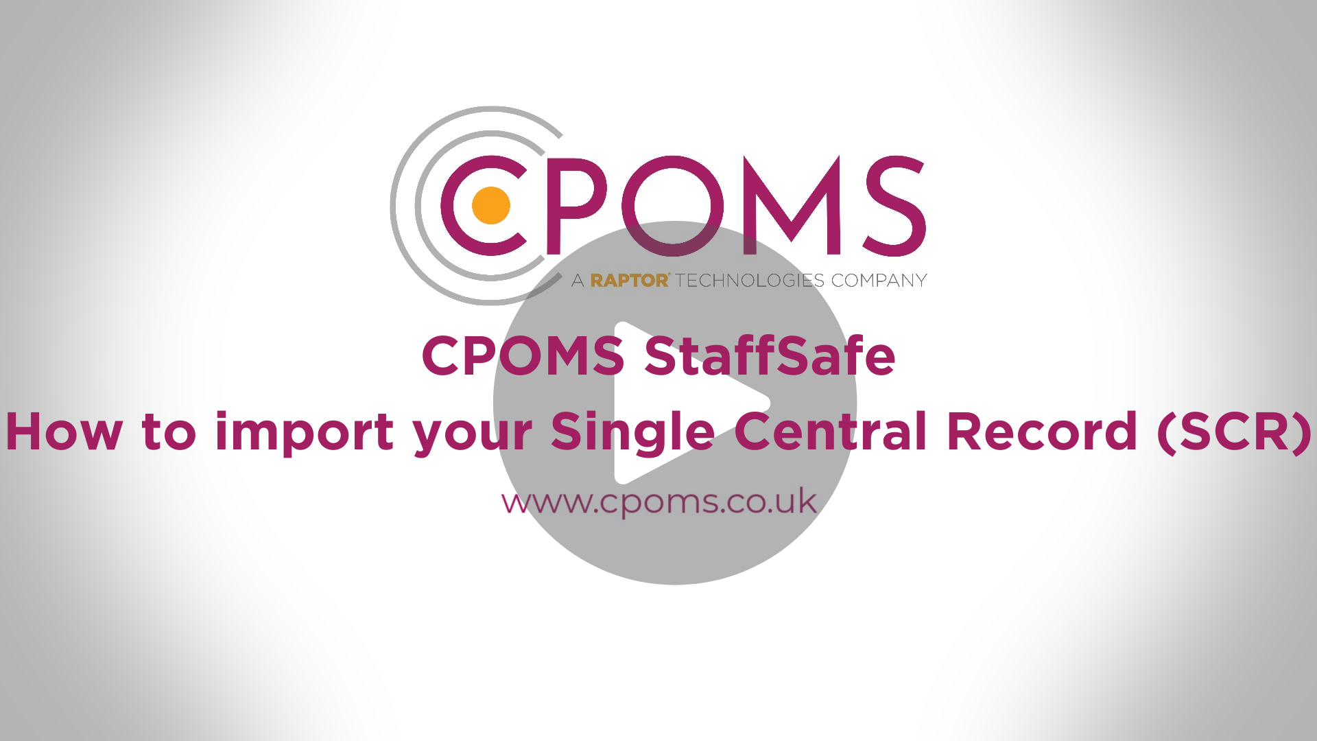 CPOMS StaffSafe Video Library