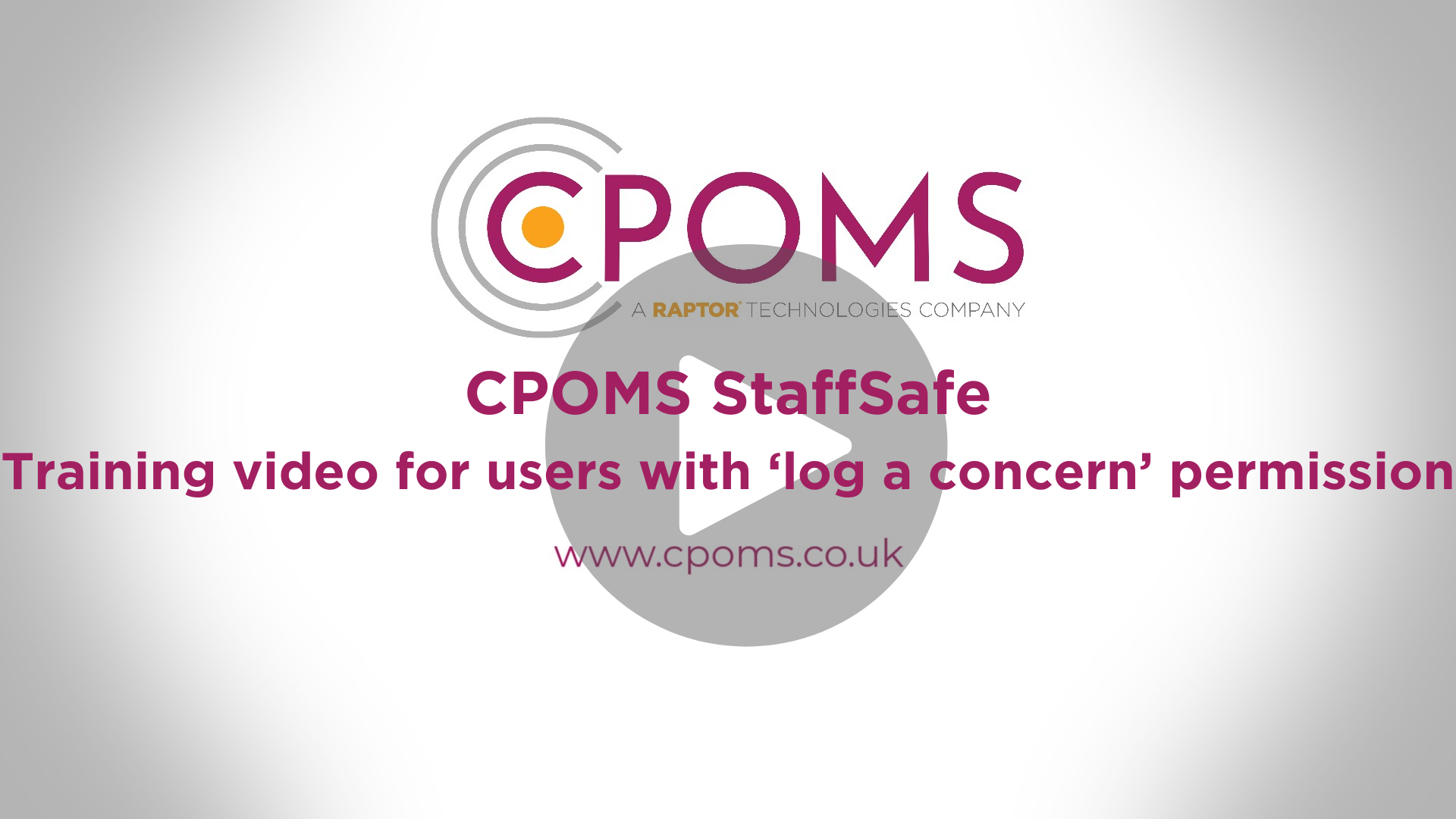 CPOMS StaffSafe Video Library
