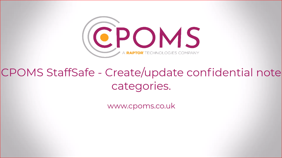 CPOMS StaffSafe Video Library