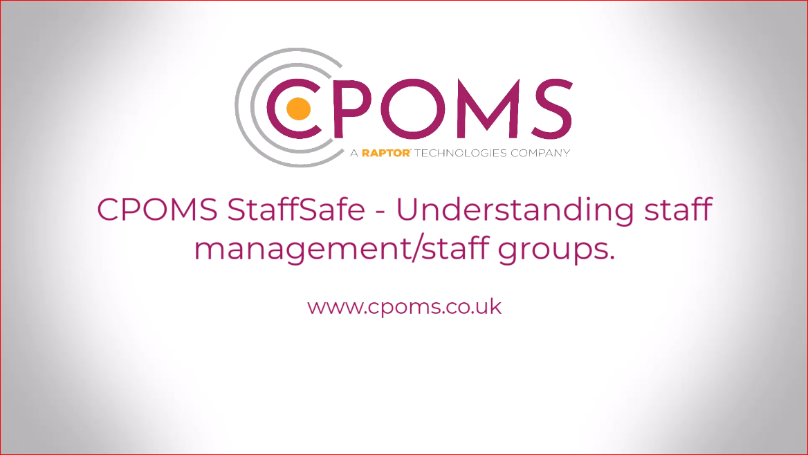 CPOMS StaffSafe Video Library