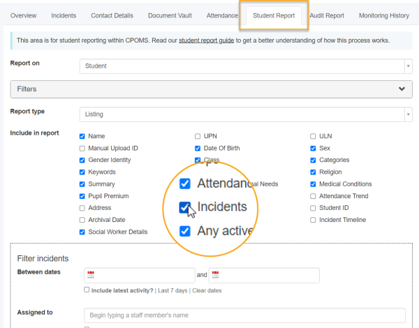 Generate a Full Student Report/ Chronology