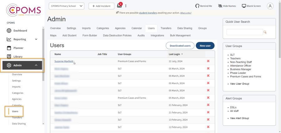 CPOMS StudentSafe - Automatic Alerts