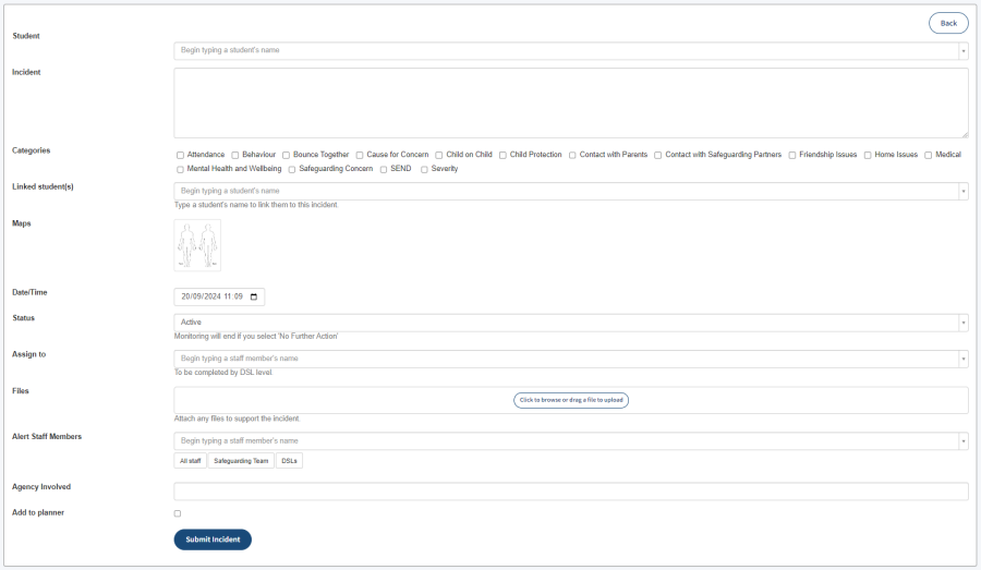 CPOMS StudentSafe - How to add a New Incident (Restricted User)