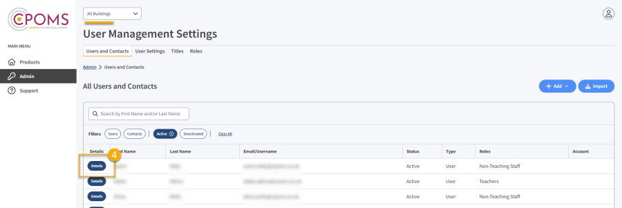 CPOMS StudentSafe - How to deactivate a user